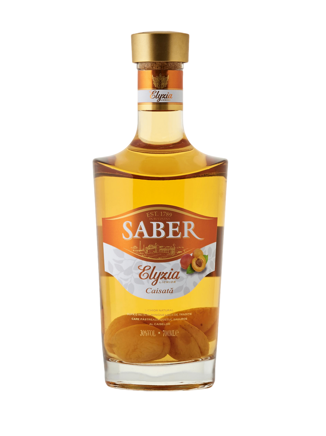Saber Elyzia Apricot Premium Romanian Liqueur 700ml 30% ABV – Romanian ...